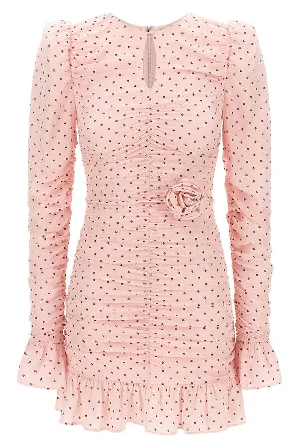 ROTATE BY BIRGER CHRISTENSEN Mini Ruches Viscose Dress