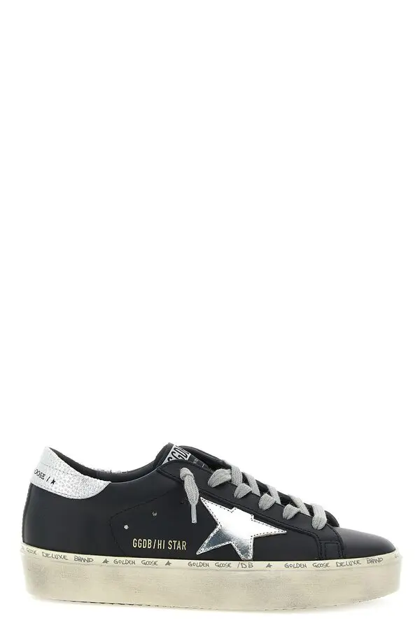 GOLDEN GOOSE Hi Star Leather Sneakers - Black