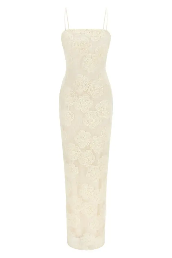 ROTATE BY BIRGER CHRISTENSEN Flower Mesh Tube Dress