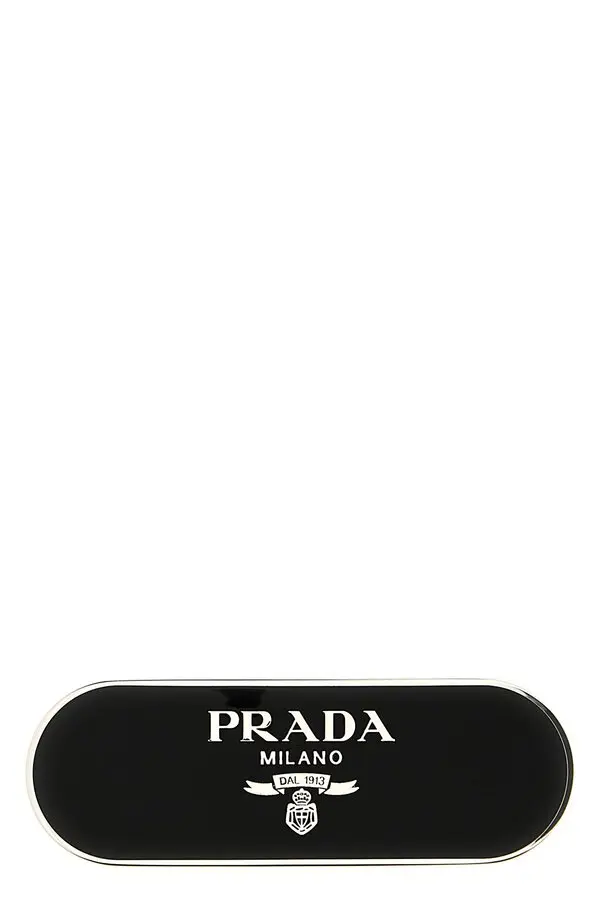 Prada Logo Hair Clip - Black