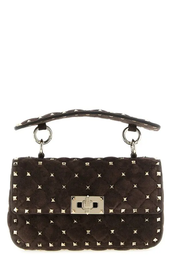 Valentino Garavani Rockstud Spike Shoulder Bag - Brown