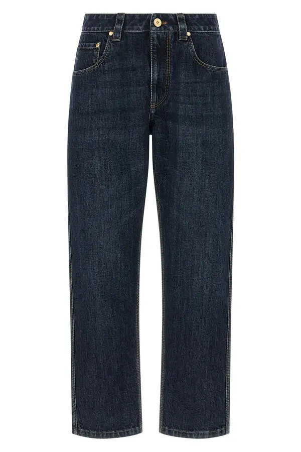 Brunello Cucinelli Shiny Bartack Jeans - Blue