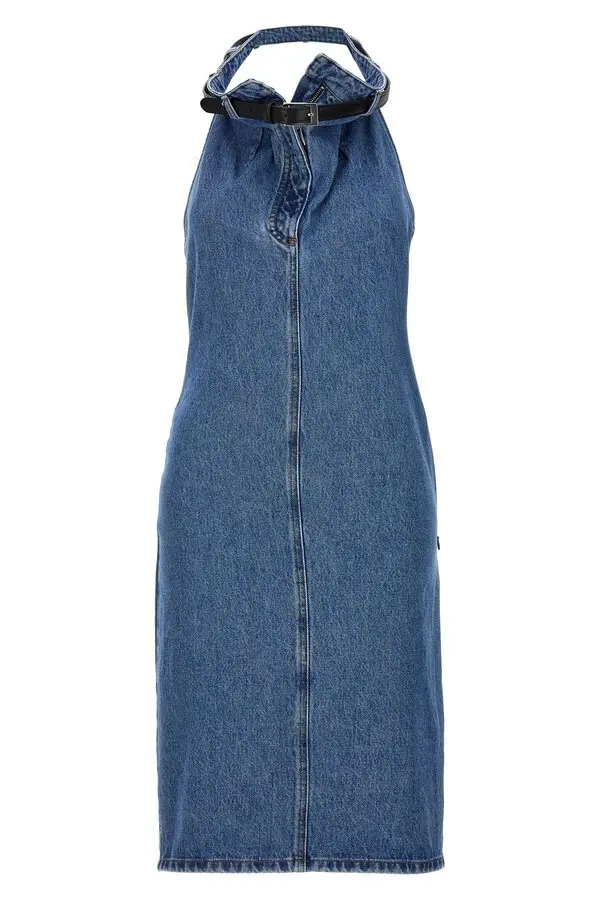 Coperni Belt Halter Neck' Dress - Blue