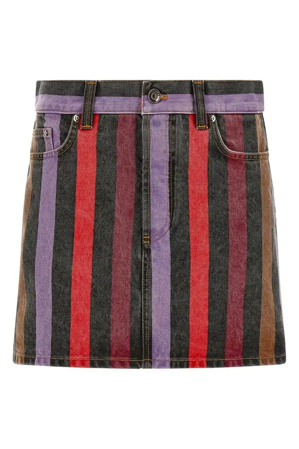 Versace Striped Denim Skirt - Multi