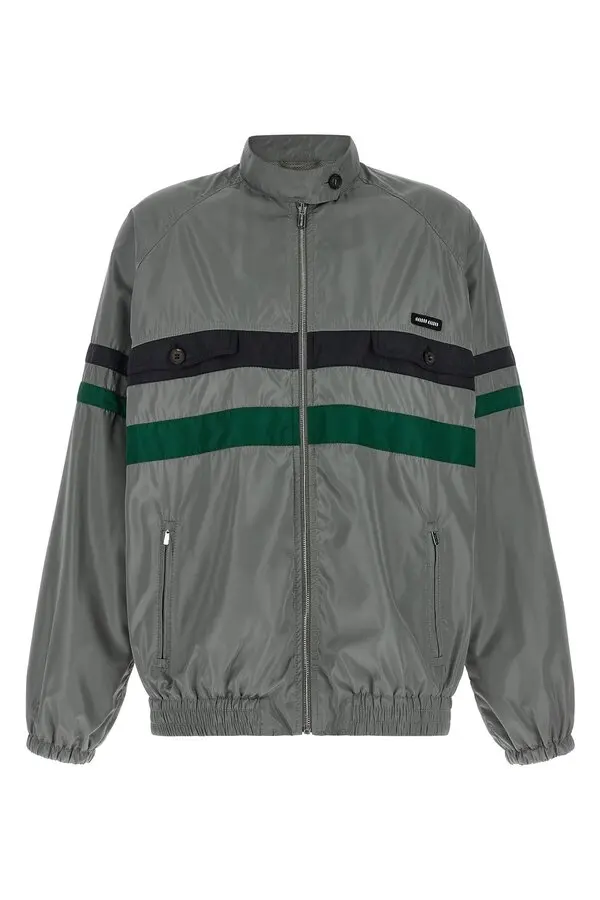 Miu Miu Silk Blouson Tec - Gray