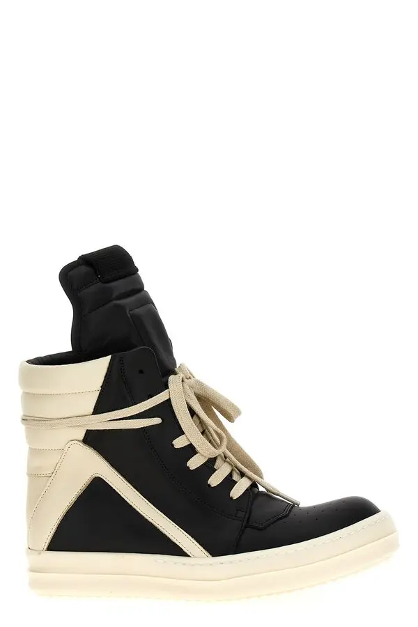 Rick Owens Geobasket Two-tone Leather Sneakers