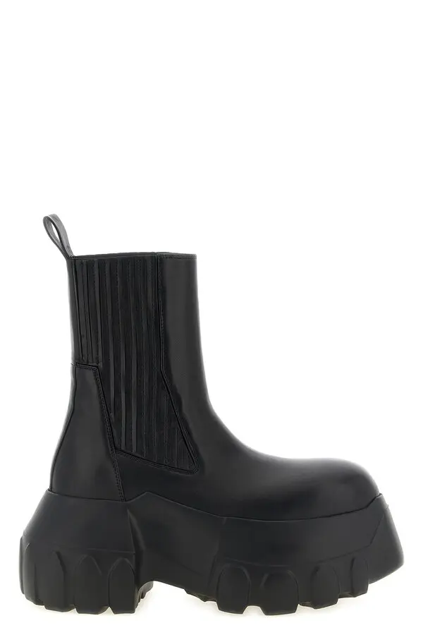Rick Owens Beatle Mega Tractor Leather Boots