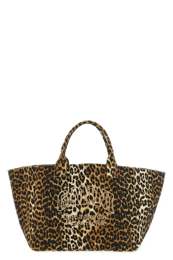 GANNI Leopard Xxl Shopping Bag