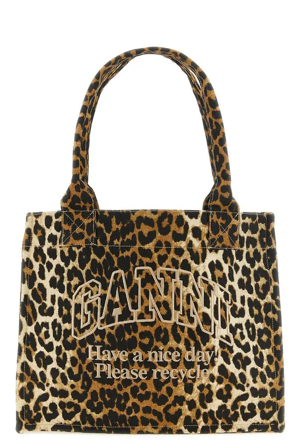 GANNI Leopard Shopping Bag