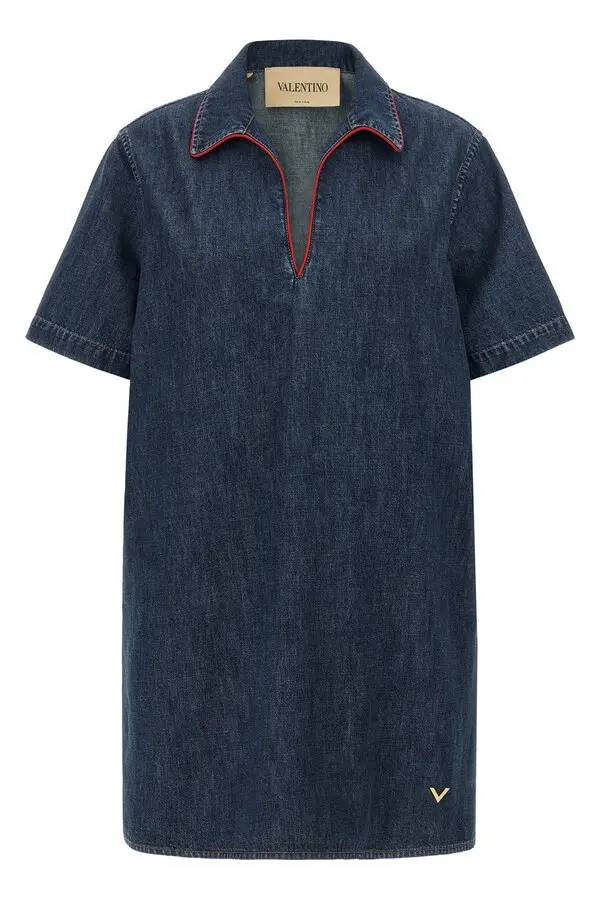 Valentino Garavani Chambray Vlogo Denim Dress