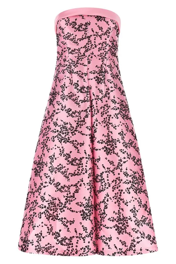 Alberta Ferretti Floral Silk Blend Mikado Midi Dress - Multi