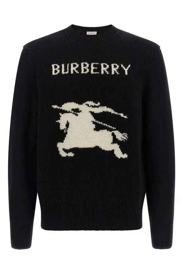 Burberry Ekd Logo Crew Neck Sweater - Black