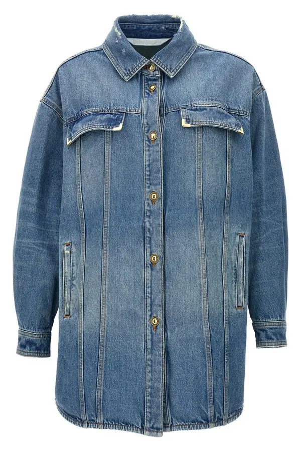 Palm Angels Washed Logo Denim Jacket