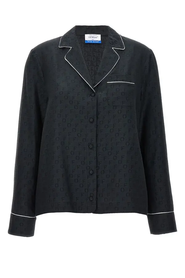 Off-White Off Jacquard Silk And Cotton Blend Shirt