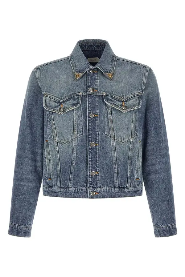 Versace Medusa' Denim Jacket - Blue
