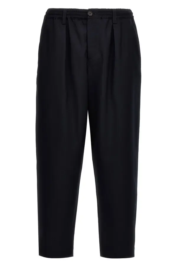 Marni Tropical Wool Cropped Trousers - Blue