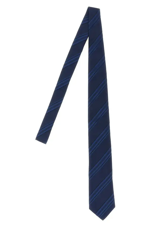 Brunello Cucinelli Operated Stripe Tie - Blue
