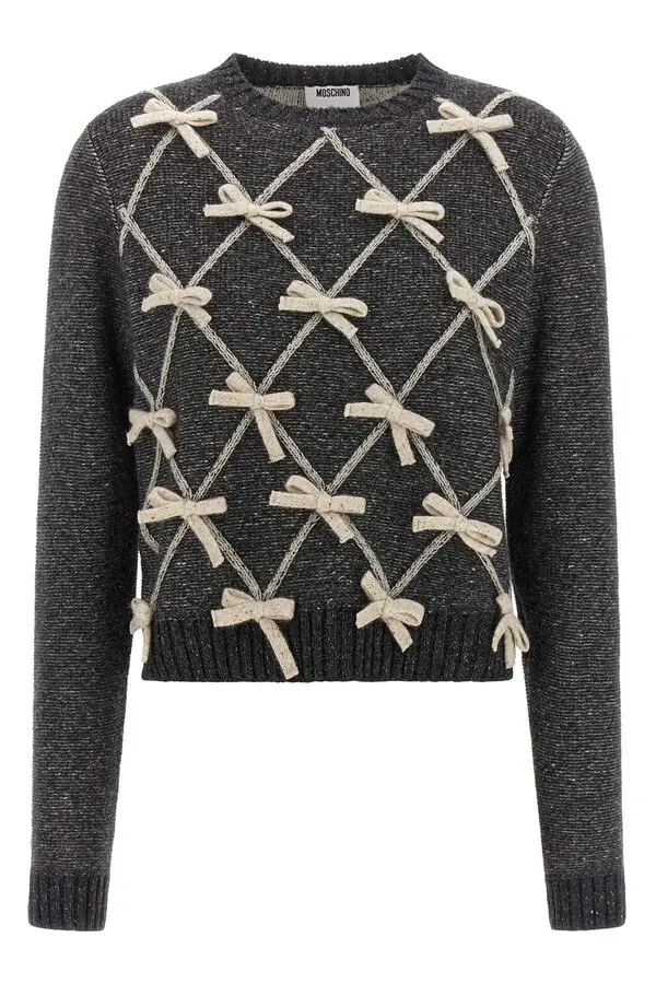 Moschino Bow Embellished Knit Sweater