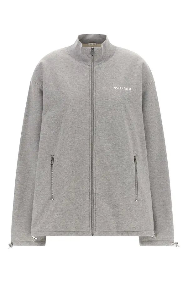 Miu Miu Zipped Sweatshirt - Gray