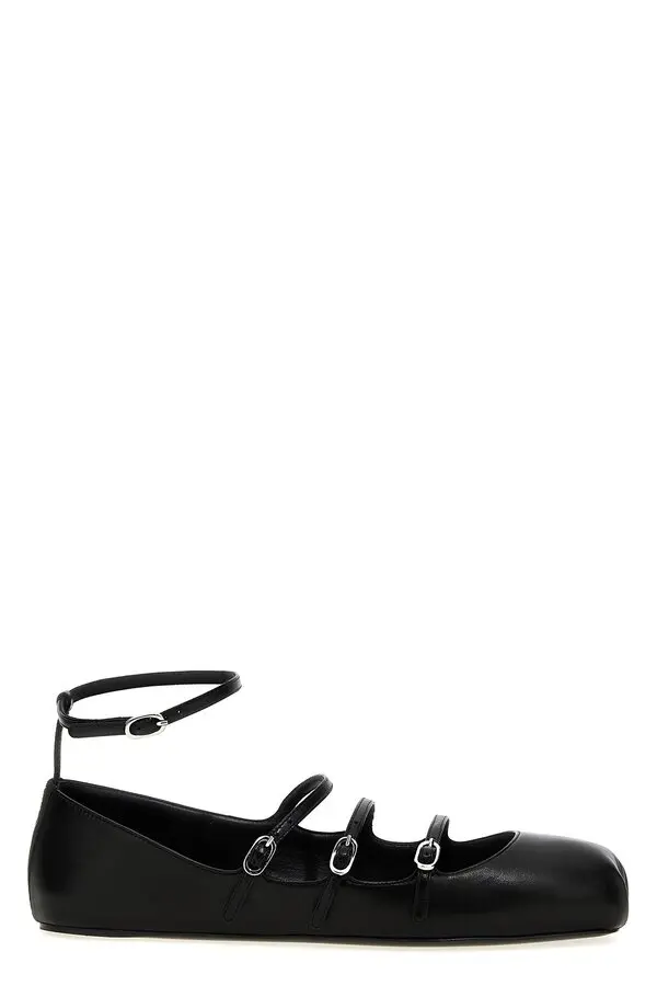 Alexander McQueen Leather Strap Ballet Flats - Black