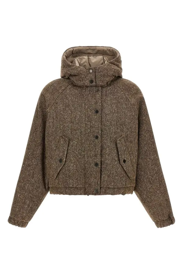 Brunello Cucinelli Donegal Tweed Down Jacket