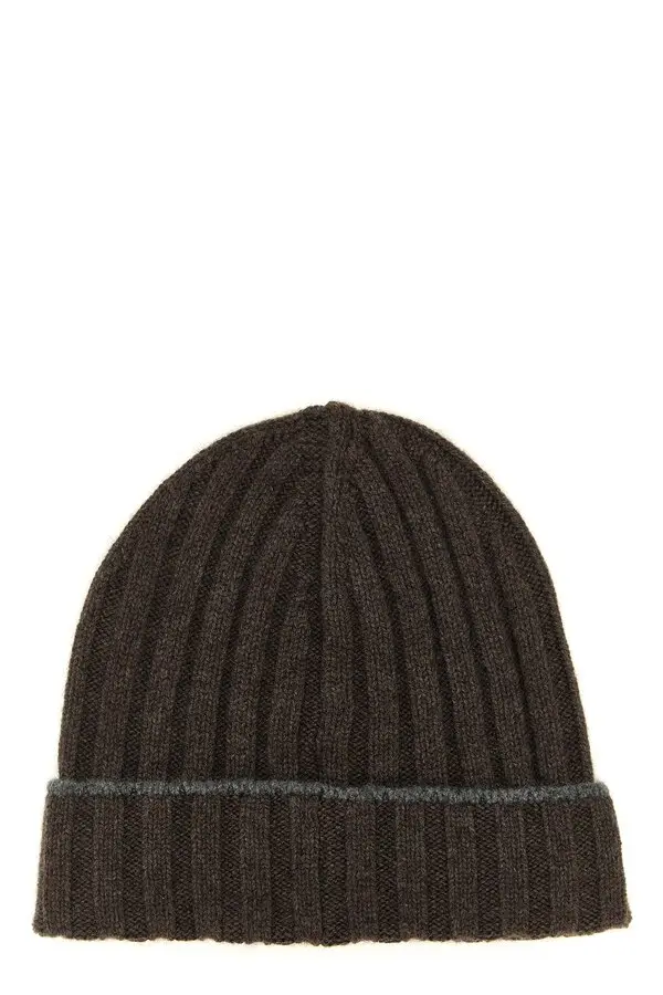 Brunello Cucinelli Cashmere Turn-up Beanie - Brown