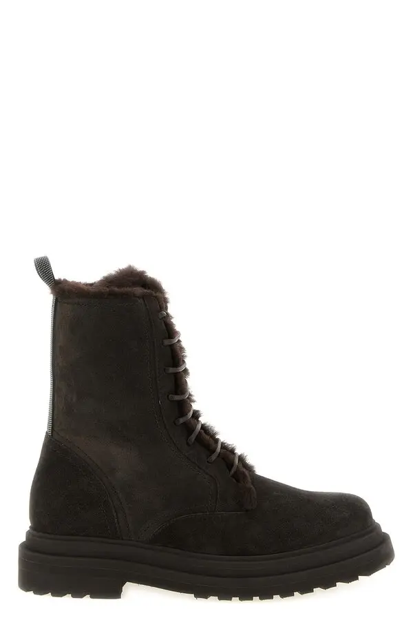 Brunello Cucinelli Precious Loop Ankle Boots - Brown