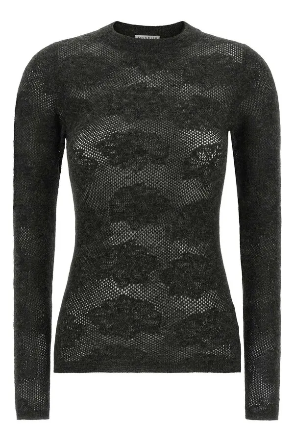 Brunello Cucinelli Flower Lace' Sweater