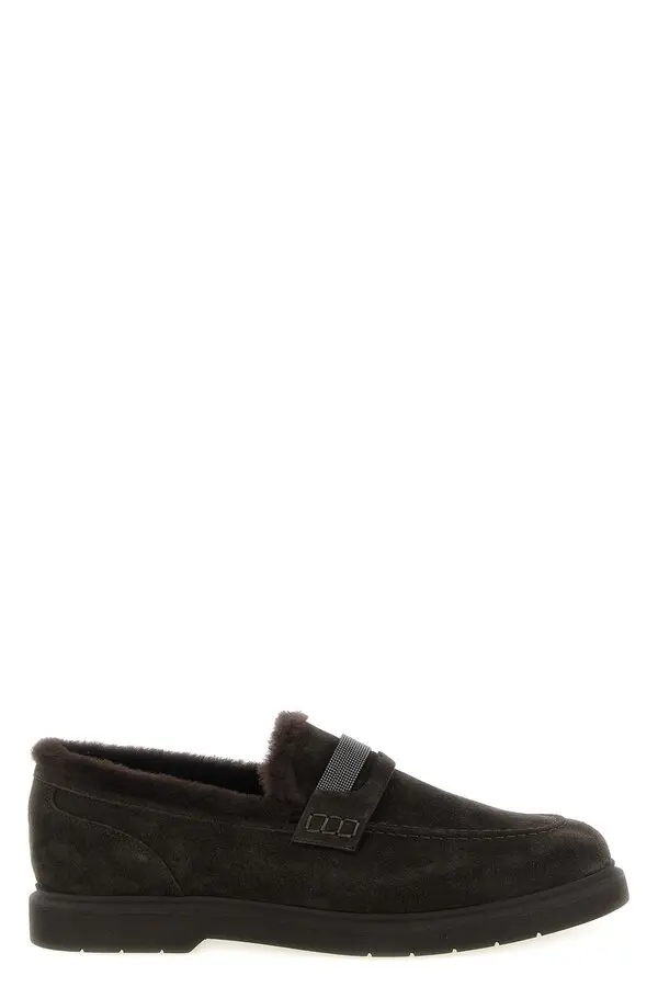 Brunello Cucinelli Suede Penny Loafer - Brown