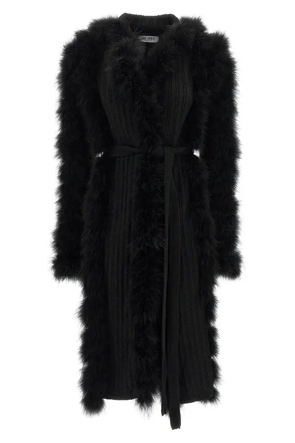 Attico Alpaca Blend Dressing Gown Coat - Black