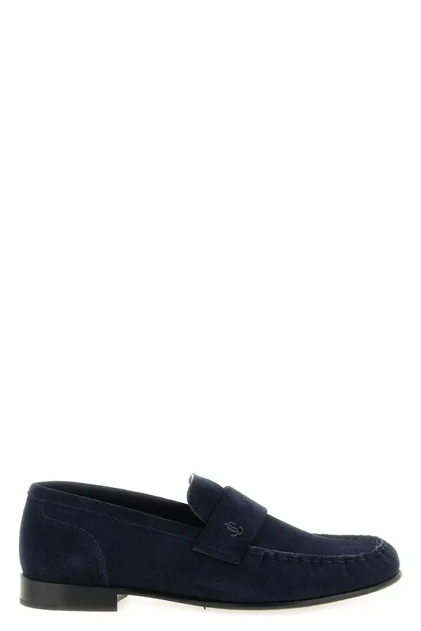 JIMMY CHOO Ellis Suede Moccasins - Blue