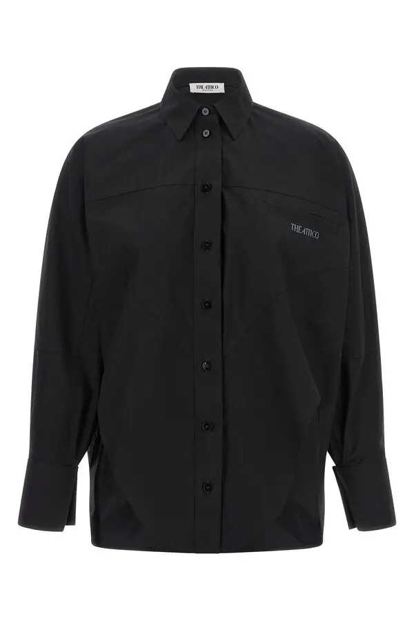 Attico Shaped Hem Shirt - Black