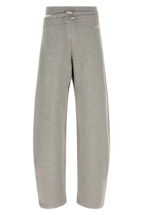 Attico Asymmetrical Double Waist Trousers - Gray