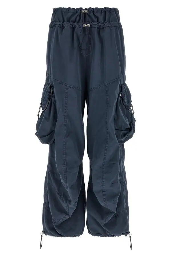 Attico Cotton Gabardine Cargo Trousers - Blue