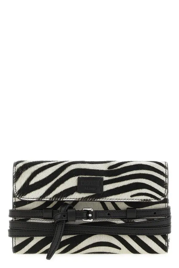 Moschino Tie Me' Wallet On Chain - White/black