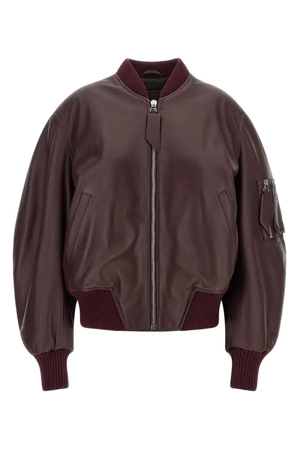 Attico Anja Bomber Jacket - Bordeaux