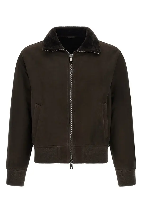GIORGIO BRATO Suede Bomber Jacket