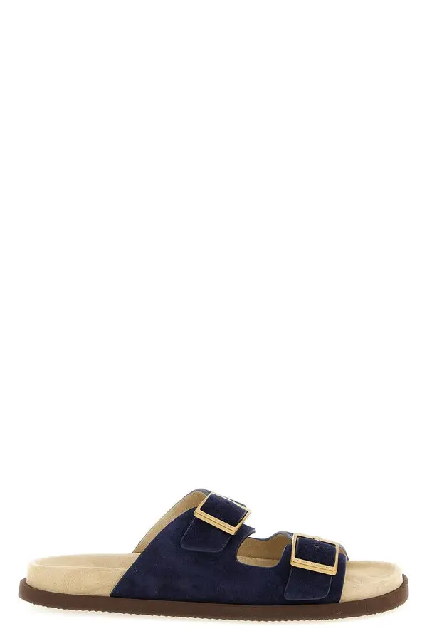 Brunello Cucinelli Urban Suede Slide Sandals