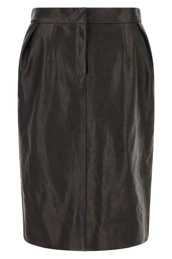 Magda Butrym Leather Midi Skirt