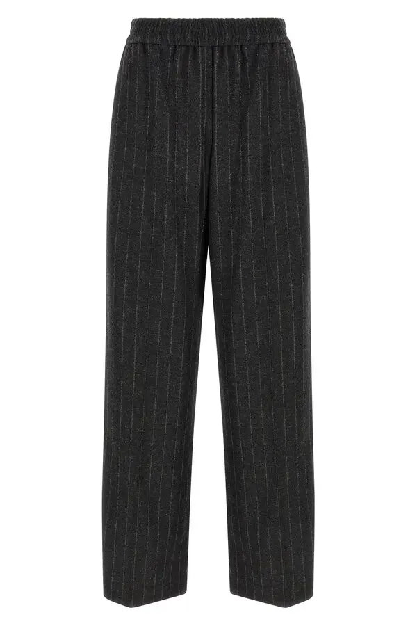 Brunello Cucinelli Micro Sequin Pinstripe Trousers