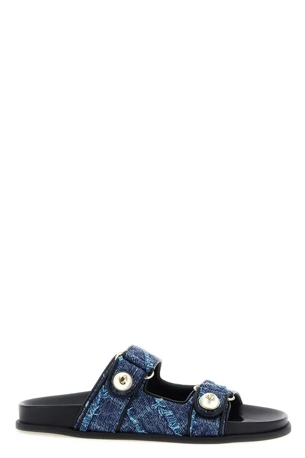 JIMMY CHOO Fayence Denim Sandals - Blue