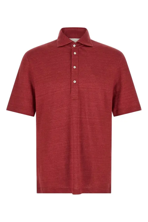 Brunello Cucinelli Polo Jersey Mélange - Red