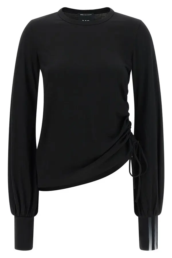 Y3 Draped Merino Wool Long-sleeve Top