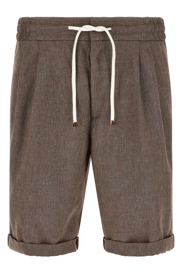 Brunello Cucinelli Linen And Virgin Wool Bermuda Shorts