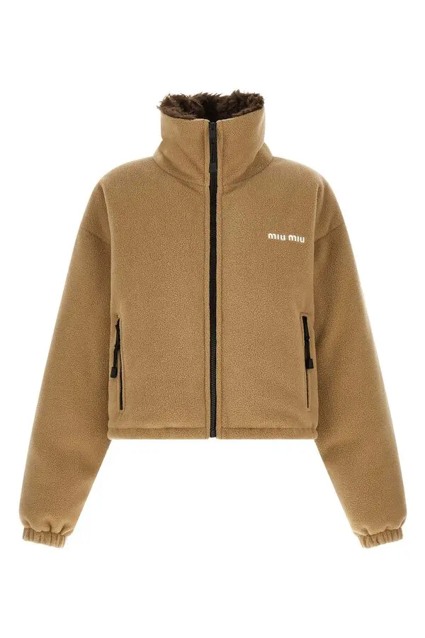 Miu Miu Fleece Down Jacket - Beige