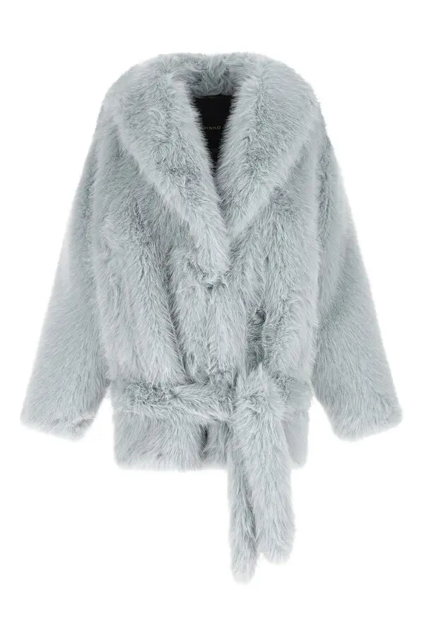 Pinko Faux Fur Blouson - Light Blue