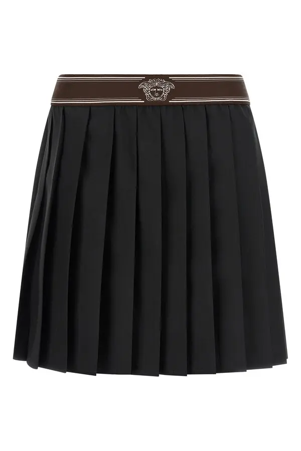 Versace Wool And Mohair Pleated Skirt