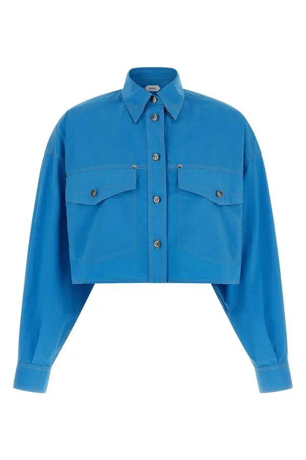 Versace Medusa' Button Shirt - Blue