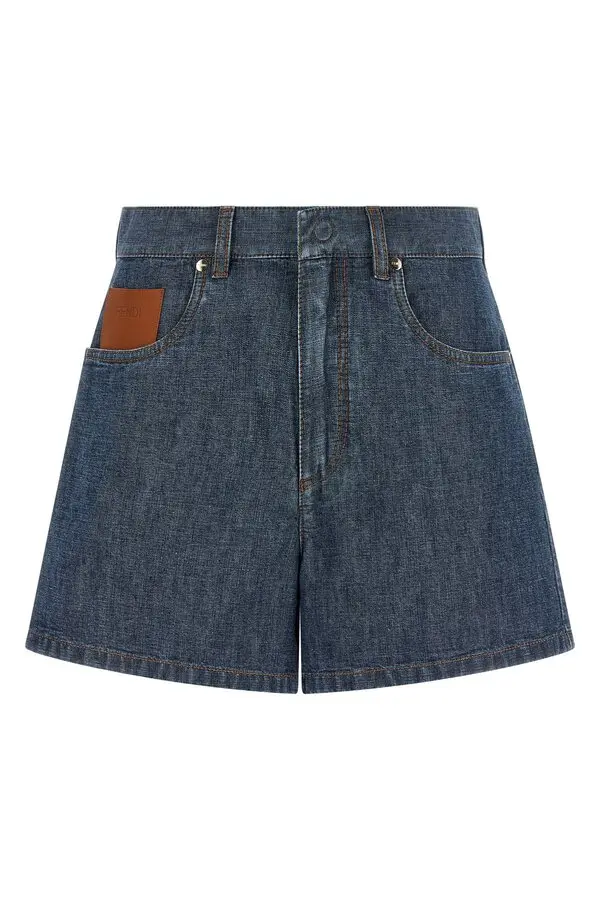Fendi Chambray Denim Shorts