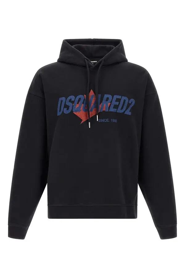 Dsquared2 Logo Hooded Sweatshirt - Black